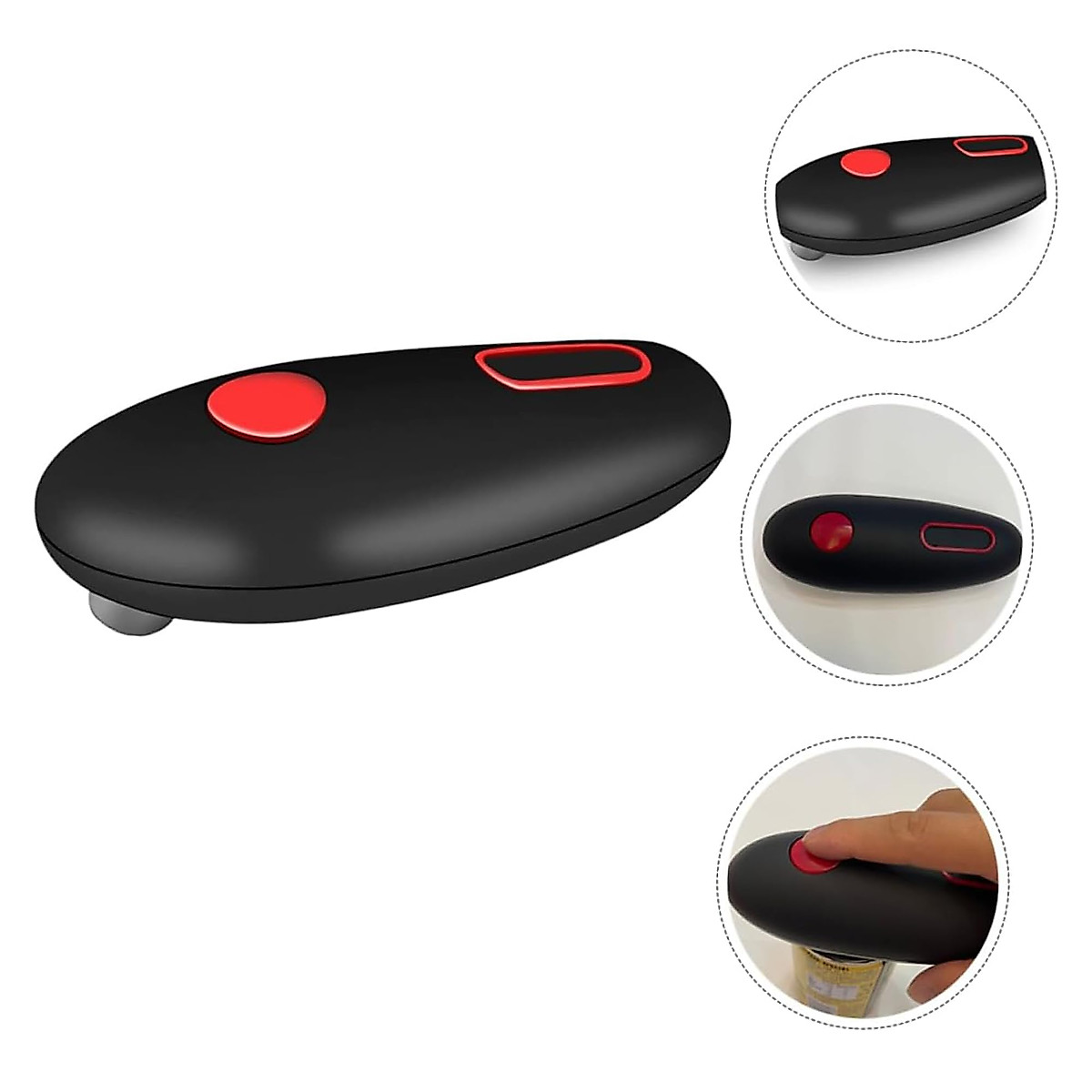 One Touch Electric Can Opener Easy Open Any Can Size with Smooth Edge, Hands Free and Battery Operated Electric Can Openers for Kitchen, Kitchen Gadget Electric Can Opener for Seniors (Black)