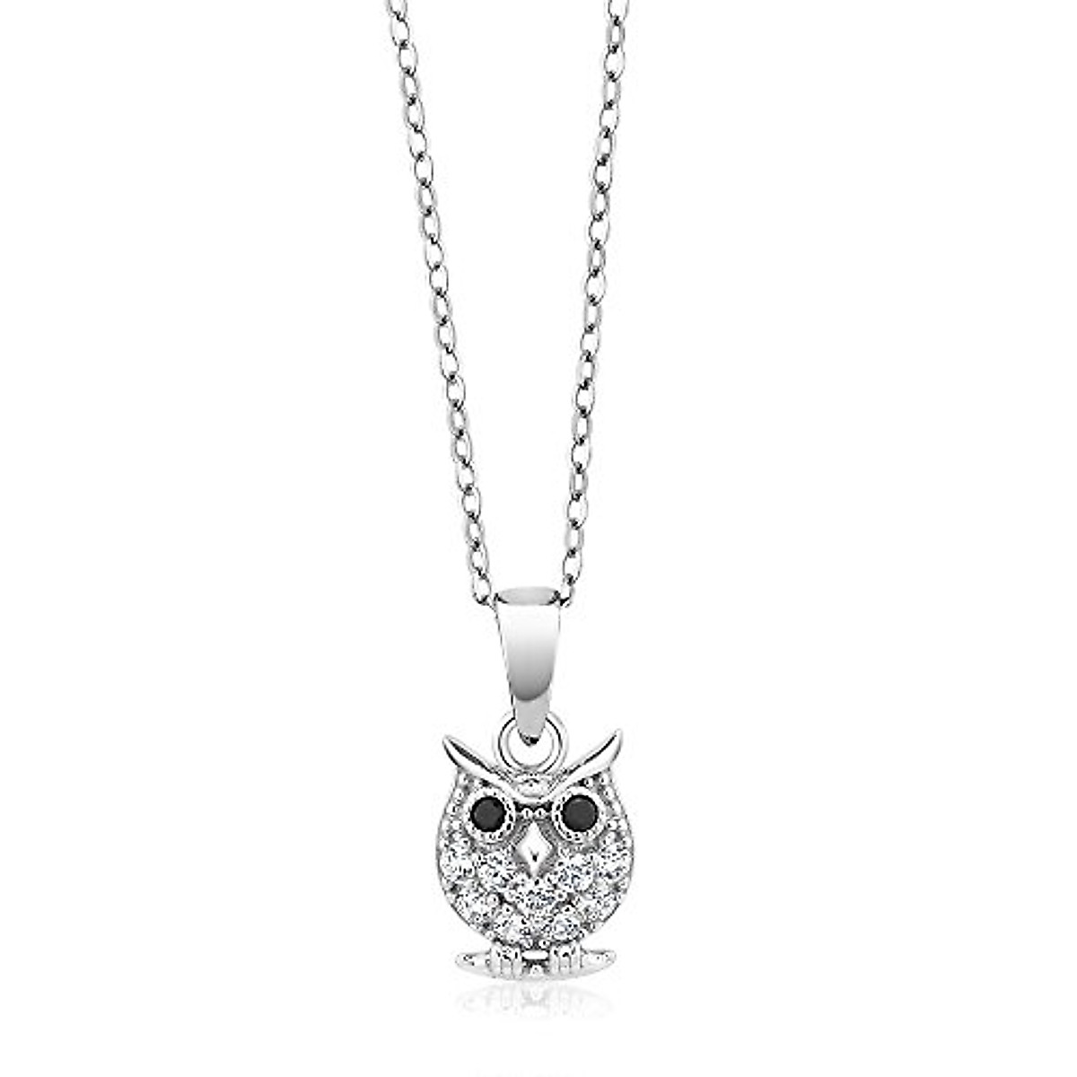 Gem Stone King 925 Sterling Silver Owl Pendant Necklace For Women Jewelry Gifts With 18 Inch Chain