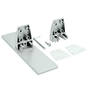 Kongwal Sneeze Guard Clamp Bracket, T-Shaped Desk Partition Clamp with Freestanding Base for Plexiglass or Acrylic Panel - Desktop, Countertop & Reception 1 PC (Assembled)