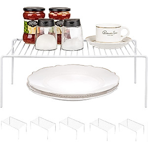 GEDLIRE Cabinet Storage Shelf Rack Set of 6, Medium (13 x 9.4 inch) Rustproof Metal Wire Kitchen Cabinet Organizer and Storage, Cupboard Spice Shelf Rack for Plate, Dish, Counter & Pantry Organization