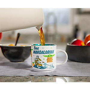 Silver Buffalo Star Wars: The Mandalorian Cartoon Grogu Ceramic Mug | Holds 13 Ounces