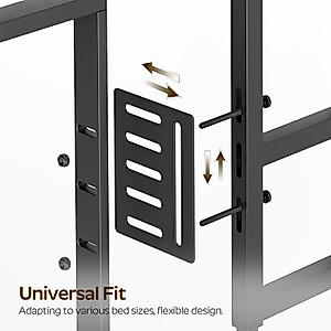 YATINEY Queen Size Headboard Only, Headboard for Queen Size Bed with Storage, Industrial Wooden Headboard with Outlet, USB and Type C Port, Adjustable Height, Sturdy and Stable, Rustic Brown and Black