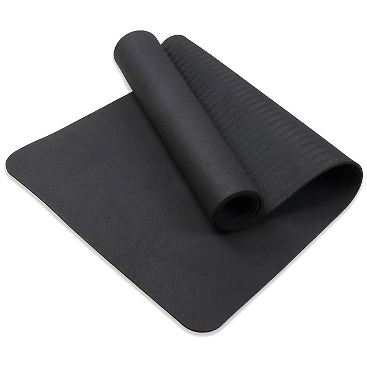 Attraction Design Yoga Mat Non Slip Exercise Mat Extra Thick Workout Mat for Yoga, Eco Friendly Exercise Yoga Mat High Density Fitness Pilates Mat with Carrying Strap, 72x 24x 6mm (Black)