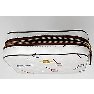 COACH Women's Mini Camera Bag (Signature Canvas - Racquet Print - Chalk Multi)