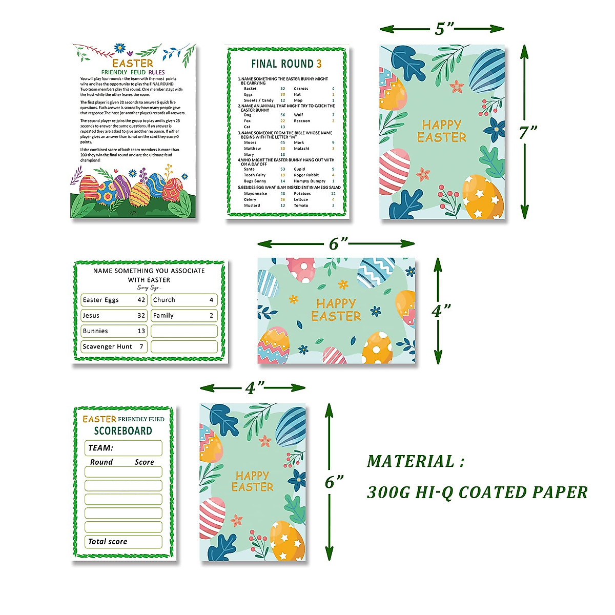 Happy Easter Day Friendly Feud Game Set, Easter Day Party Game Supplies, Easter Day Games for Adults and Teens, Feud Quiz, Family Activity, Family Games Night, Fun Holiday Game-FHSC001