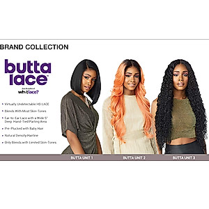 Sensationnel Butta lace wigs - unit 3 extra wide 5 inch deep parting synthetic preplucked hairline glueless lacefront (Jet Black 1)