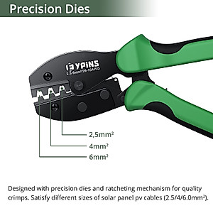 EYPINS Solar Cable Crimper 14-10 AWG,PV Cable Crimping Tool,Solar Panel PV Cable Crimp Tool for Solar Wire Terminal Solar Connector 2.5/4.0/6.0mm²