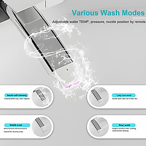 Klewo Luxury Smart Toilet with AUTO Open & Close, Smart Toilet with Bidet Built In, Off-seat AUTO Flush, Elongated One Piece Heated Toilet Seat with Bidet Warm Water, Tankless Toilet in 1.28GPF