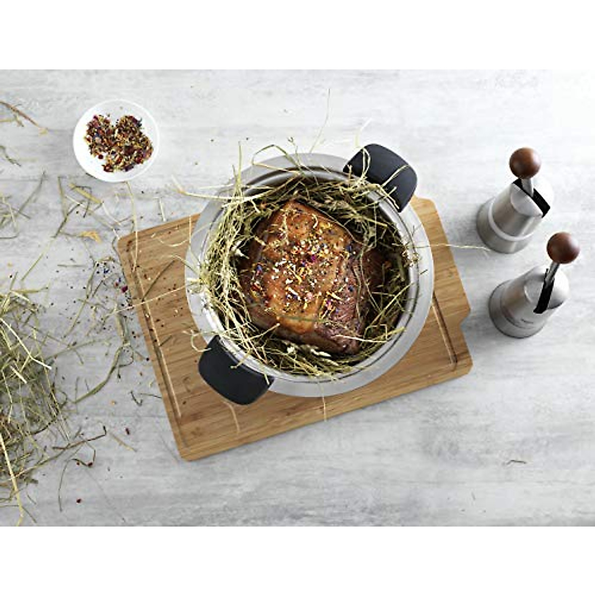 Kuhn Rikon Epicurean Adjustable Ratchet Grinder with Ceramic Mechanism for Salt, Pepper and Spices, 8.5 x 2.75 inches, Stainless Steel