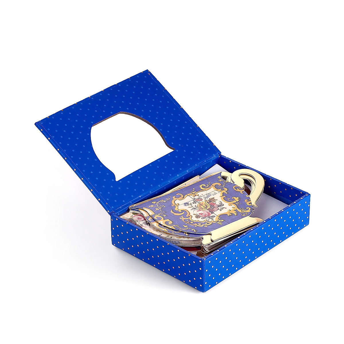 The Metropolitan Museum of Art French Teacups Collection Note Cards Greeting Cards Bulk Box Set -18 die-cut note cards 5 1⁄4" x 3 9/16" by M&G COLLECTION