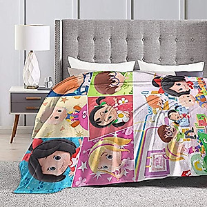 YSLPshop Cleo & Cuquin Blanket Flannel Plush Anime Throw Blankets Ultra-Soft Micro Fleece Air Conditioning Quilt Home Decor Suitable for All Season Sofa 60 InchesX50 Inches, Black