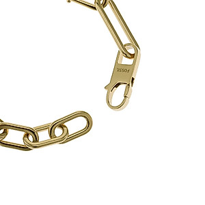Fossil Women's Heritage D Link Stainless Steel Chain Bracelet, Color: Gold (Model: JF04234710)