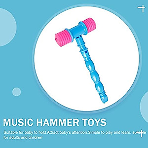 NUOBESTY 8pcs Hammer Pounding Toys, Plastic Squeaky Hammer Toy Musical Pounding Toy Beating Gavel Mallet Toys Educational Toys Random Color