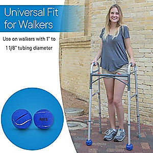 RMS Walker Glide Balls - A Set of 4 Balls with Precut Opening for Easy Installation, Fit Most Walkers (Blue)