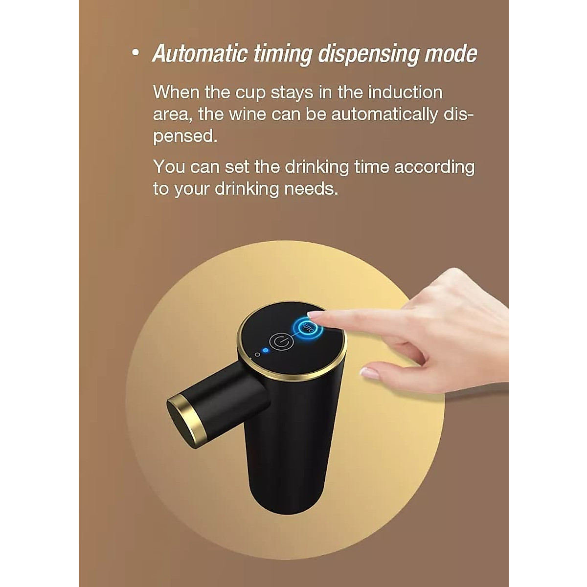 Automatic/Manual Wine Aerator, USB Rechargeable Wine Pump Dispenser Electric Aeration and Decanter Wine Spout Pourer, Red & White Wine Accessories Automatic Aerator – White