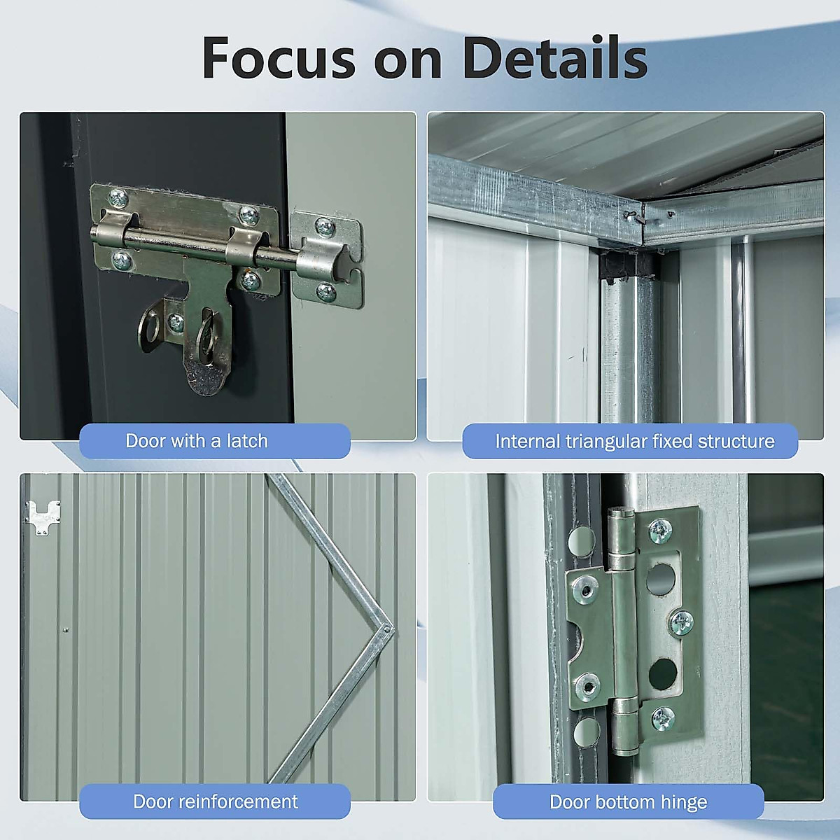 5Ft x 3Ft Outdoor Metal Storage Garden Shed with Lockable Door & Vents, Waterproof Anti-Corrosion Tool Storage Cabinet Clearance, Outside Vertical Tall Tool Shed for Backyard Patio Lawn (Gray)