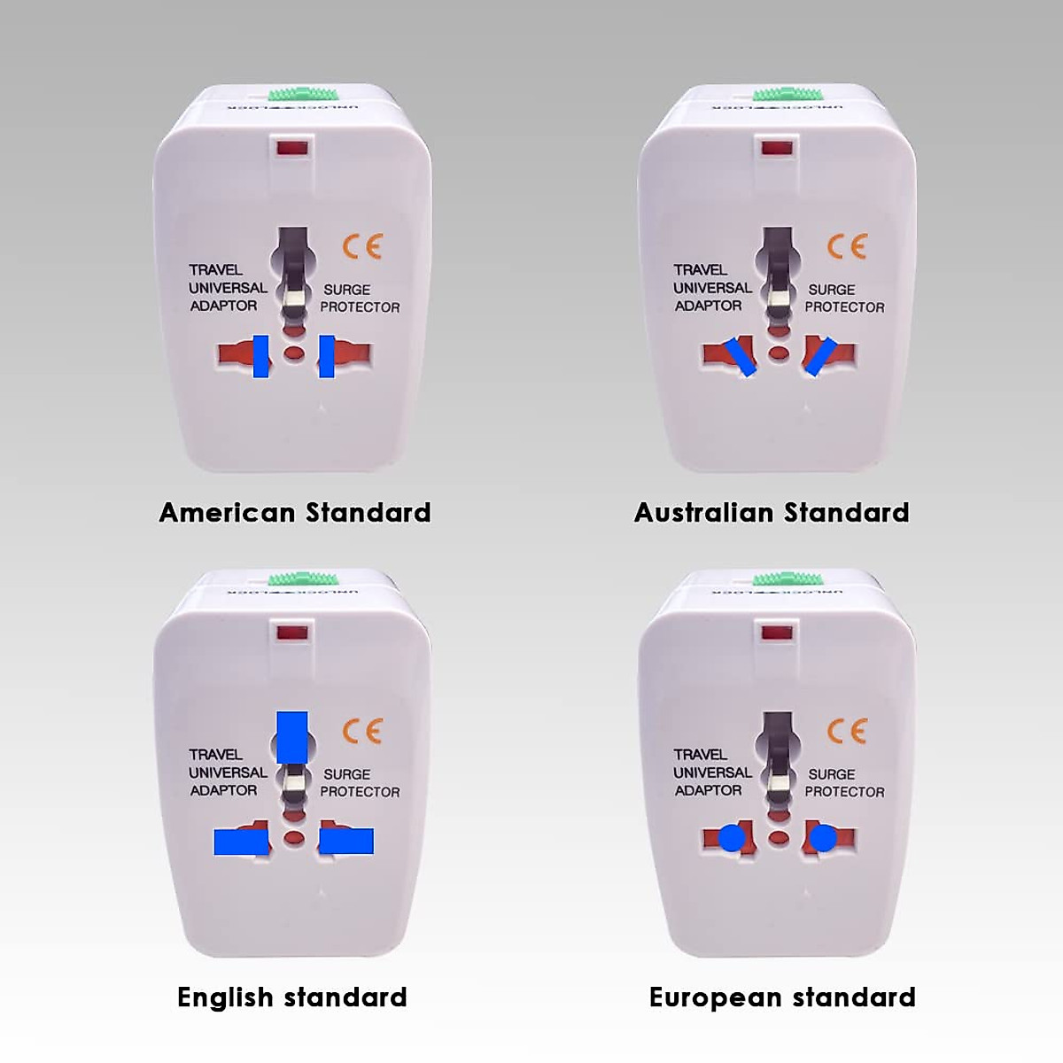 NA Worldtrip Plug Global Universal Travel Adapter for 220+ Countries, International Power Charger, European Adapter, Wall Charger Power Plug for USA EU UK AUS