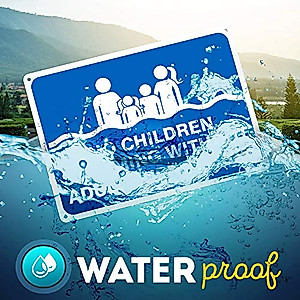 No Children Swiming Without Adult Supevision Sign, 10" x 14" 0.40 Aluminum, Fade Resistance, Indoor/Outdoor Use, USA MADE By My Sign Center