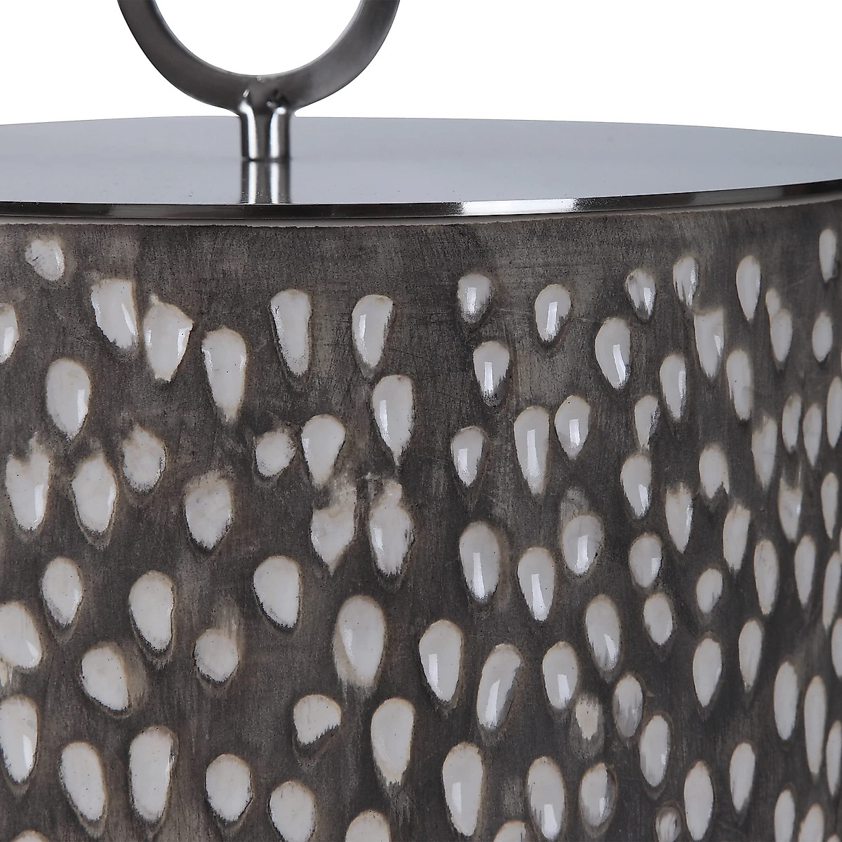 Uttermost Cyprien Off-White and Smoke Gray Ceramic Containers Set of 2