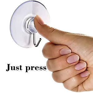 TOPQINFENGYUE 4 Pack Suction Cup Hooks Small Suction Cup Wall Hook Clear Clear Plastic Sucker Pads Removable for Home Kitchen Bathroom Glass Towel Hooks