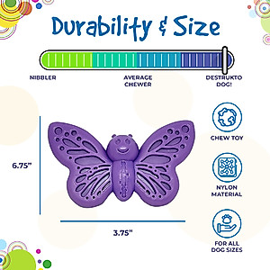 SodaPup Butterfly – Durable Dog Chew Toy Made in USA from Non-Toxic, Pet Safe, Food Safe Nylon Material for Mental Stimulation, Clean Teeth, Fresh Breath, Problem Chewing, Calming Nerves & More