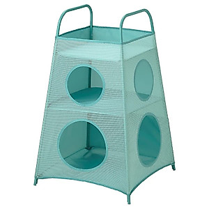 Storage with compartments, turquoise organiz (polyester)