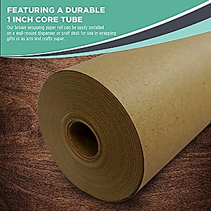 Kraft Brown Wrapping Paper Roll 30" x 1,200" (100 ft) – 100% Recyclable Craft Construction and Packing Paper for Use in Moving, Bulletin Board Backing and Paper Tablecloths