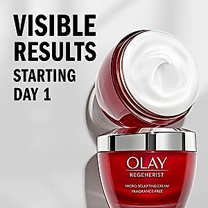 Olay Regenerist Micro-Sculpting Cream Face Moisturizer with Hyaluronic Acid & Vitamin B3+, Fragrance-Free, 1.7 Oz + Whip Face Moisturizer Travel/Trial Size Bundle