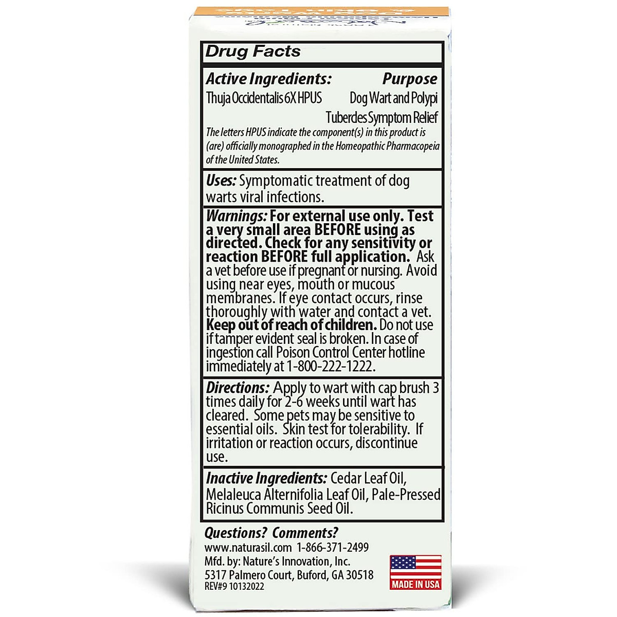 All-Natural Dog Warts Remover by Naturasil — Pure Thuja & Plant Extracts for Topical Wart & Skin Blemish Remover on Pets | Fast-Acting, Gentle & Pain-Free | No Acids | Safe for Dogs 3+ Months | 15mL