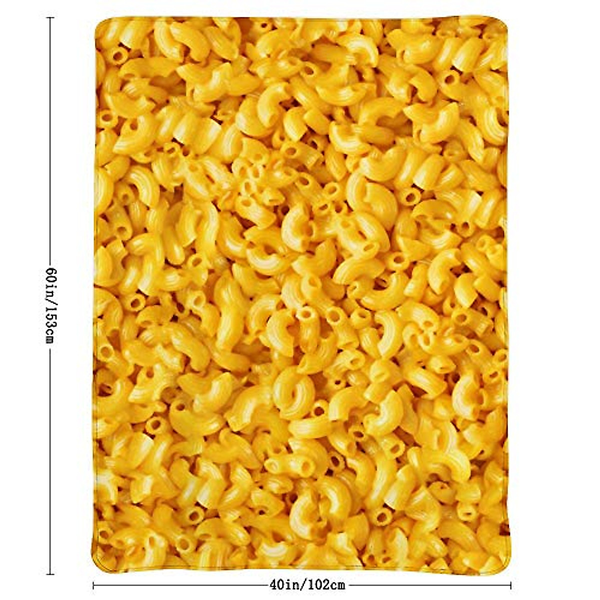 Macaroni and Cheese Couch Blanket,Fleece Throw Blanket Super Soft Warm Therma Plush Bed Couch Living Room