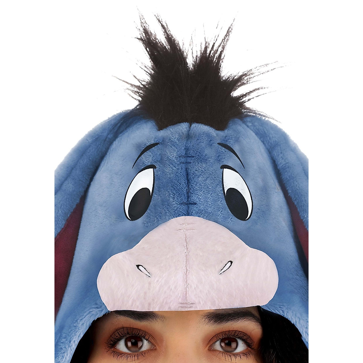 Fun Costumes Deluxe Adult, Eeyore Hooded Onesie Suit from Disney's Winnie The Pooh, Licensed Outfit for Halloween and Cosplay Small Blue