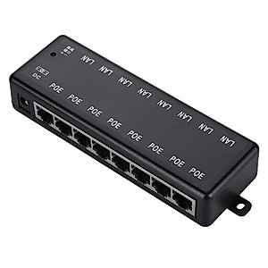 8 Port PoE Injector All in One DC12V-48V 8 Interfaces Passive Adapter Power Over Ethernet Module Injector