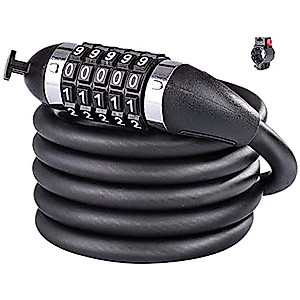 VIGAT Bicycle Lock, Anti-Theft Mountain Bike Combination Lock, Portable Bicycle Riding Accessories for Bicycles, Motorcycles, Gates(Size:1.8m)