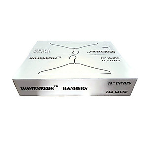 100 White Wire Hangers 18" Standard White Clothes Hangers (100, White)