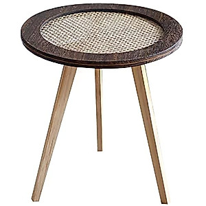 HIGOH Bedside Table Creative Side Several Cane Weave Living Room Bedroom Sofa Corner A Few Nightstand Simple Tea Table