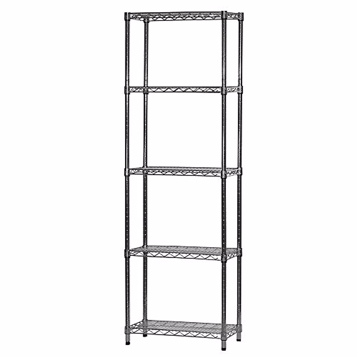Shelving Inc. 12" d x 24" w x 84" h Chrome Wire Shelving with 5 Shelves