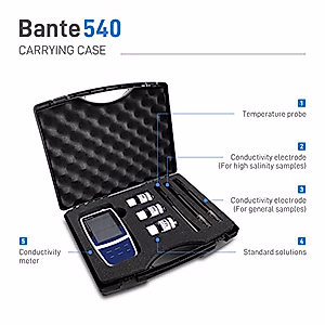 Bante 540 Portable Conductivity Meter | Resistivity, Conductivity, TDS, Salinity Meter | 0 to 200 mS/cm Range, ±0.5% Accuracy | Suitable for Sea Water Salinity and Routine Conductivity Measurements