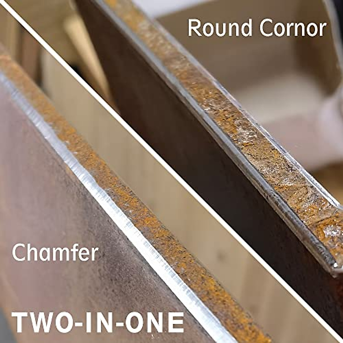 2-in-1 Mini Air Chamfer Tool for Chamfering and Round Cornor on Metal, Arc Corner 45 Degree Pneumatic Beveling Trimming Deburring Machine