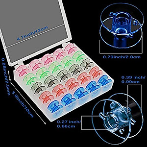 25 Pcs Sewing Machine Bobbins,Sa156 Bobbins, Bobbins Class 15, Sewing Supplies Accessories, Colored Plastic Bobbin with Case, Without Thread(1 Box)