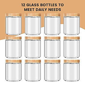 AQSXO 6 Pack 8oz Thick Glass Jars with Lids, Clear Round Containers Empty Food Storage Containers for Food Storage, Canning, Spices.