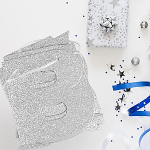 LINGTEER Bubbly Bar Silver Glitter Bunting Banner - Cheers to Wedding Bridal Shower Bachelorette Drinking Party Backdrop Decorations.[Pre-Strung]