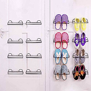 TAZSJG Paste Wrought Iron Shoe Rack Bathroom Slippers Shelf Home Living Room Creative Shoe Hook Suction Wall-Mounted Shoe Rack