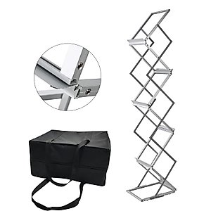 Polmart Aluminum Brochure Magazine Catalog Literature Display Rack, 6 Pockets (1 - Pack)