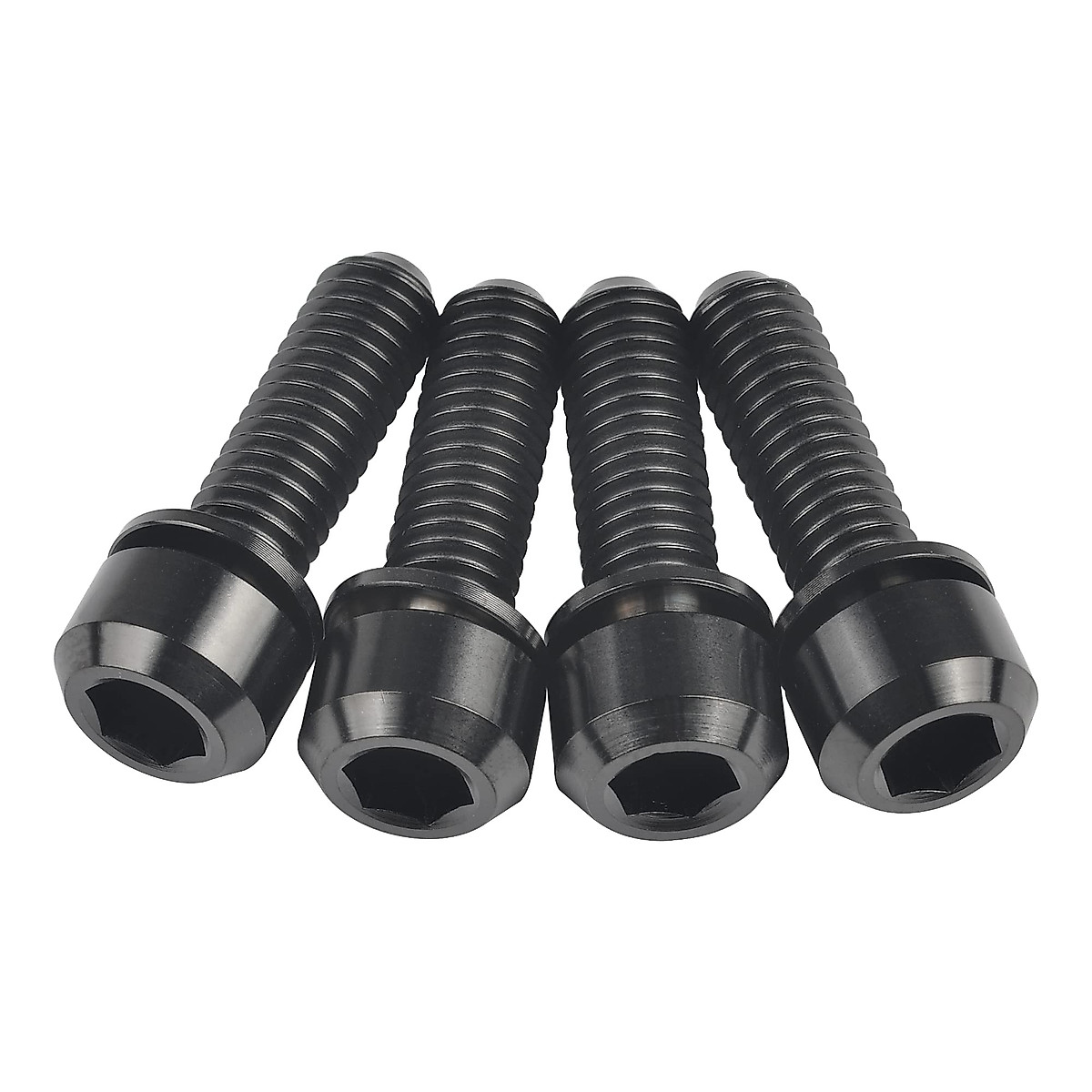 Wanyifa Titanium M6 16 18 20 35mm Allen Hex Bolts with Washers Screw for Bicycle Crank Brakes Pack of 4 (M6X20mm, Black)