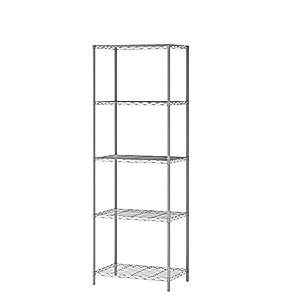 JEROAL 5-Tier Wire Shelving Unit, Multipurpose Standing Storage Shelves Metal Display Rack for Pantry Laundry Bathroom Kitchen Garage Closet Organization,350LbS Capacity,13.8" D×21" W×61" H,Gray
