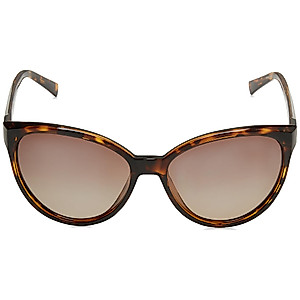 COLE HAAN Women's CH7046 Polarized Cat Eye Sunglasses, Tortoise/Brown Gradient, One Size
