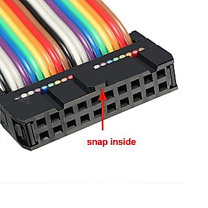 uxcell IDC Rainbow Wire Flat Ribbon Cable 20 Pins 66cm Length 2.54mm Pitch Type-B