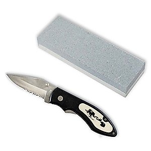 ToolUSA Folding Pocket Knife & 6-Inch Combination Sharpening Stone