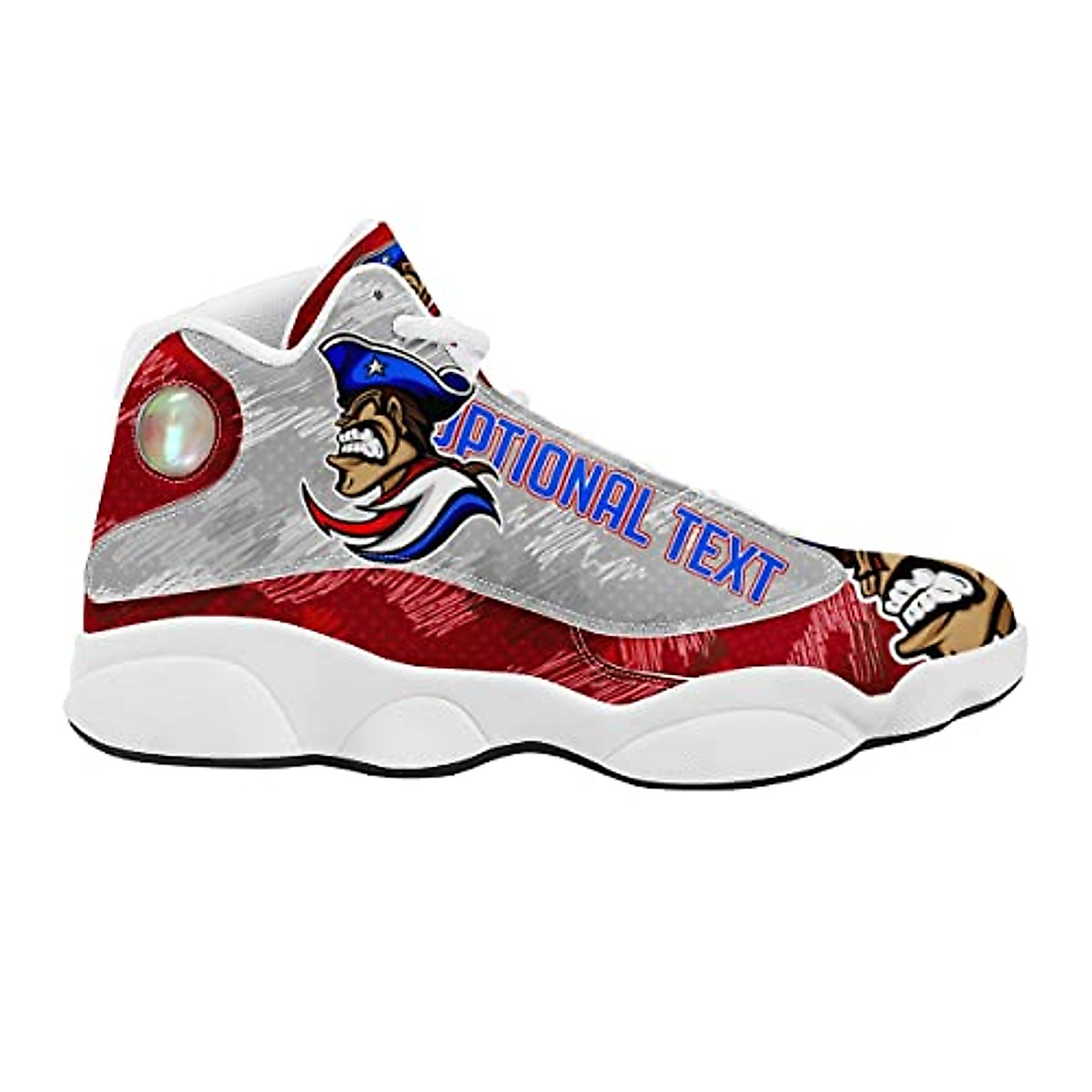 Customized Basketball Shoes with Mascot or Logo Abstract Camouflage Design and Optional Custom Text