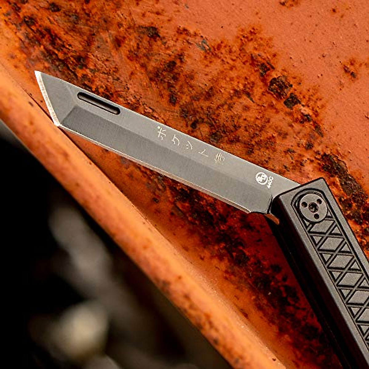 STATGEAR Pocket Samurai Folding Tanto Micro Knife - Slipjoint Edition | Small EDC Mini Knife | Black